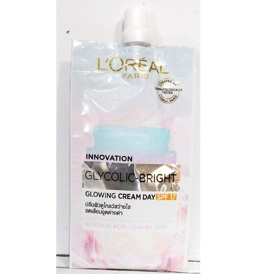 Jual Loreal Paris Glycolic Bright Glowing Cream Day SPF17 7ml | Shopee ...