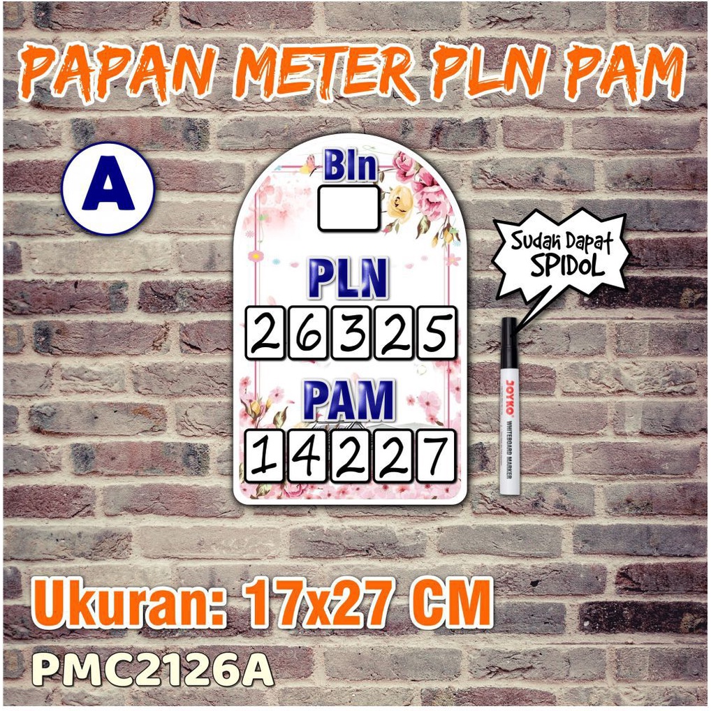 Jual SF Papan Meter PAM PLN Listrik bahan PVC gantung/tempel aneka ...