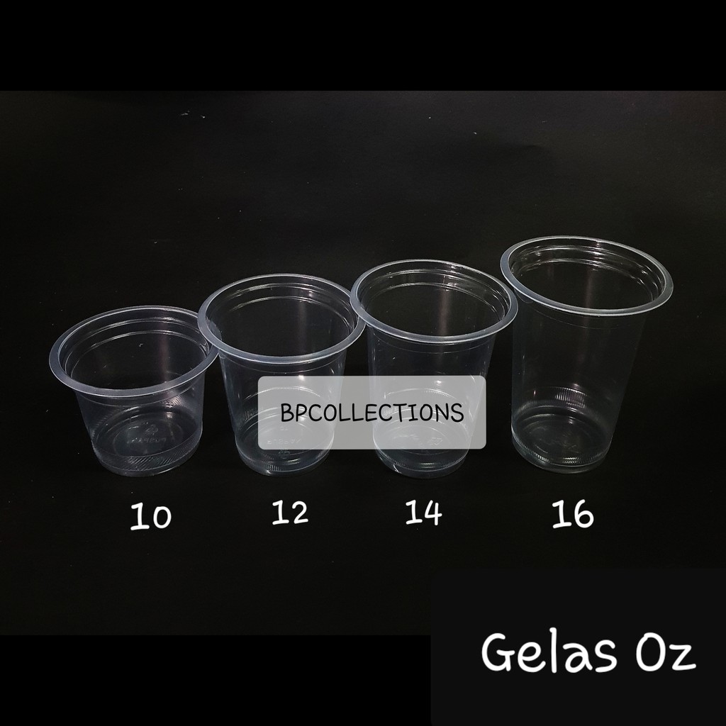 Jual 1 PAK 50 PCS GELAS PLASTIK 10OZ 12OZ 14OZ 16OZ 22OZ CUP OZ UKURAN BUBBLE TUTUP GELAS ...