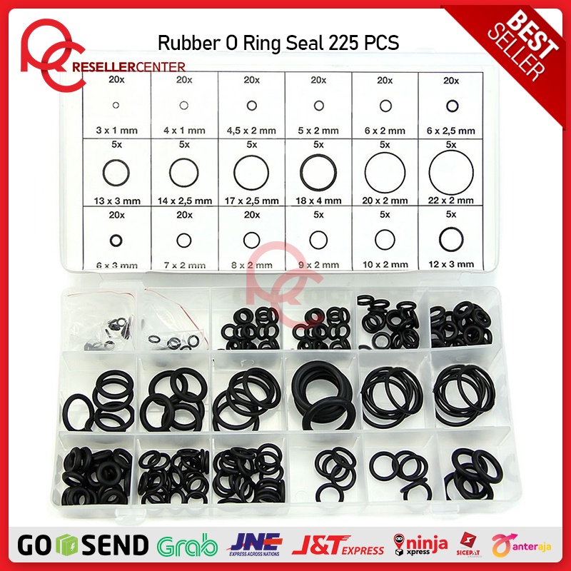 Jual [RUBBER O RING] Karet Rubber O Ring Seal Tightening 225 PCS - E436 ...