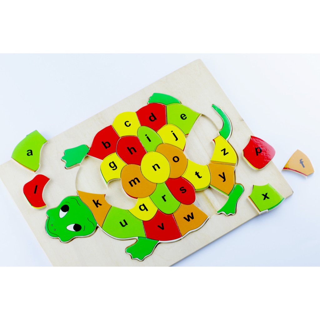 Jual TORTOISE ALPHABET PUZZLE HURUF KURA-KURA MONTESSORI TOYS MAINAN ...