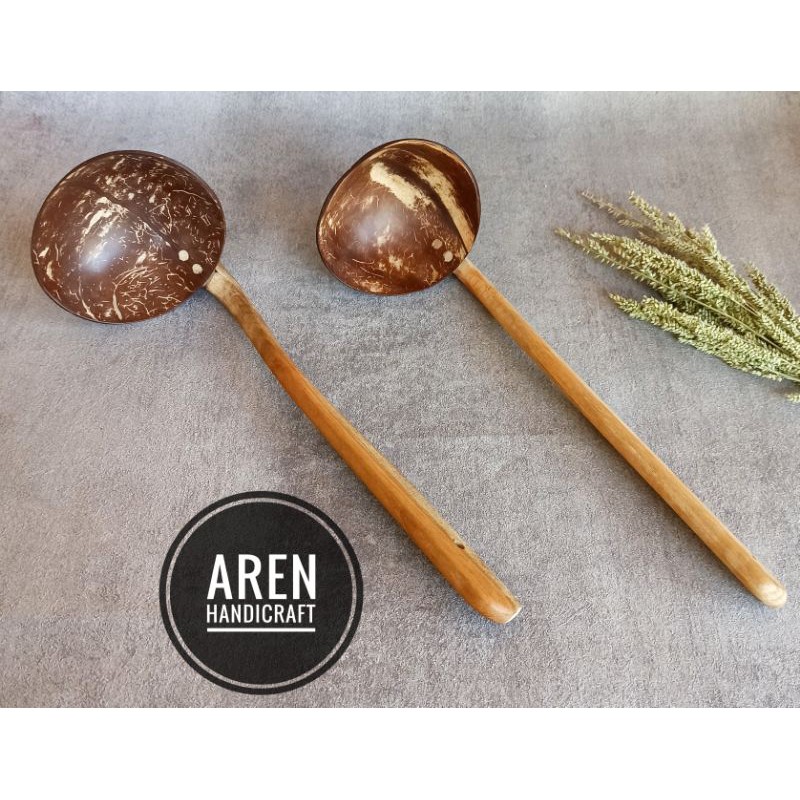 Jual ARENHANDICRAFT sendok sayur batok kelapa 30cm | Shopee Indonesia