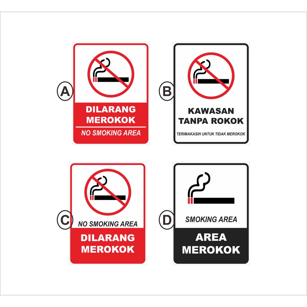 Jual stiker dilarang merokok& Stiker area merokok model 2 | Shopee ...