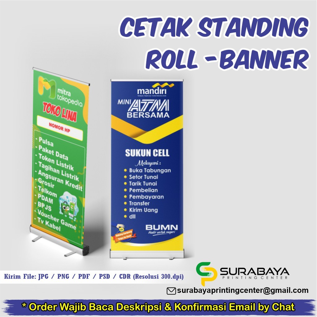 Jual ROLL UP BANNER BAHAN UKURAN 60 X 160 BERKUALITAS | Shopee Indonesia
