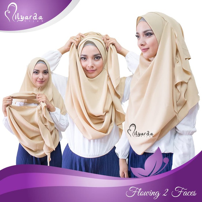 Jual Dijual hijab flowing 2 face kerudung instan jilbab Putih Berkualitas | Shopee Indonesia