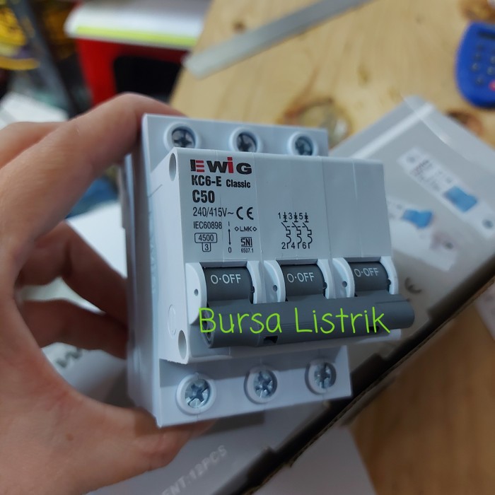 Jual MCB EWIG CLASSIC 3p 50A 63A / 3 phase - 63A Termurah | Shopee ...