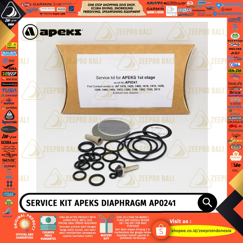 Jual Service Kit Regulator Apeks 1st Stage Diaphragm Repair Part Scuba ...