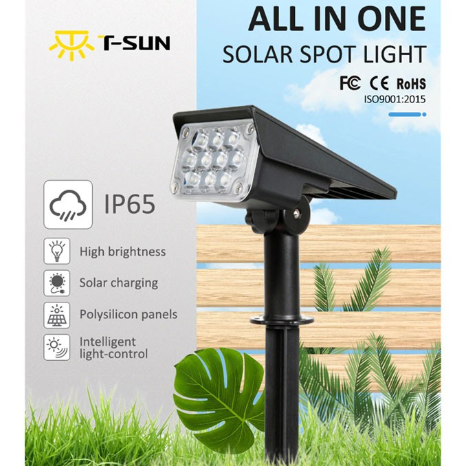 Jual T-SUN Lampu Taman Outdoor sorot Solar panel Power Waterproof 10 ...