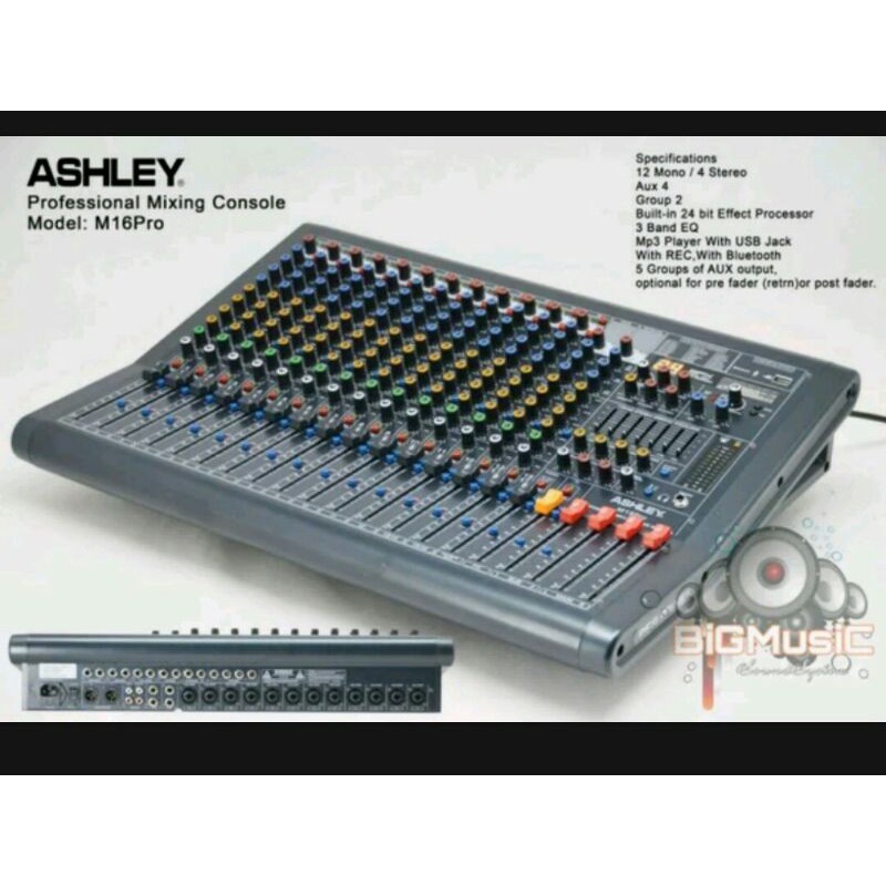Jual Mixer Ashley M16PRO 16 Channel Profesional 12 Mono - 4 Stereo ...