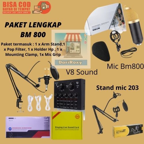 Jual Mikrofon Condenser BM800 Full Set Paket Recording Condenser ...