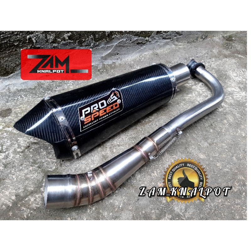 Jual knalpot PRO SPEED Shark Black Carbon Fullsystem nmax-pcx-aerox ...