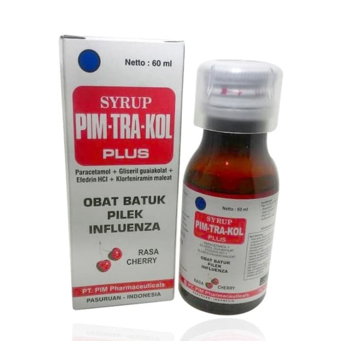 Jual Syrup Pim Tra Kol Pimtrakol Cherry Obat Batuk Pilek Flu Bersin ...