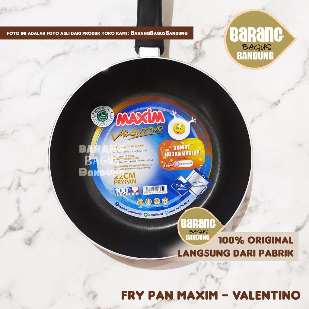 Jual Fry Pan Maxim, Teflon Penggoreng , Wajan Valentino. Pilih Ukuran ...