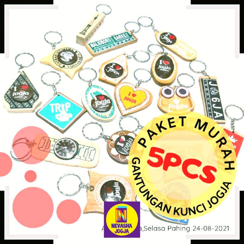 Jual Gantungan Kunci Khas Jogja isi 5pcs Oleh Oleh Jogja Malioboro | Shopee Indonesia