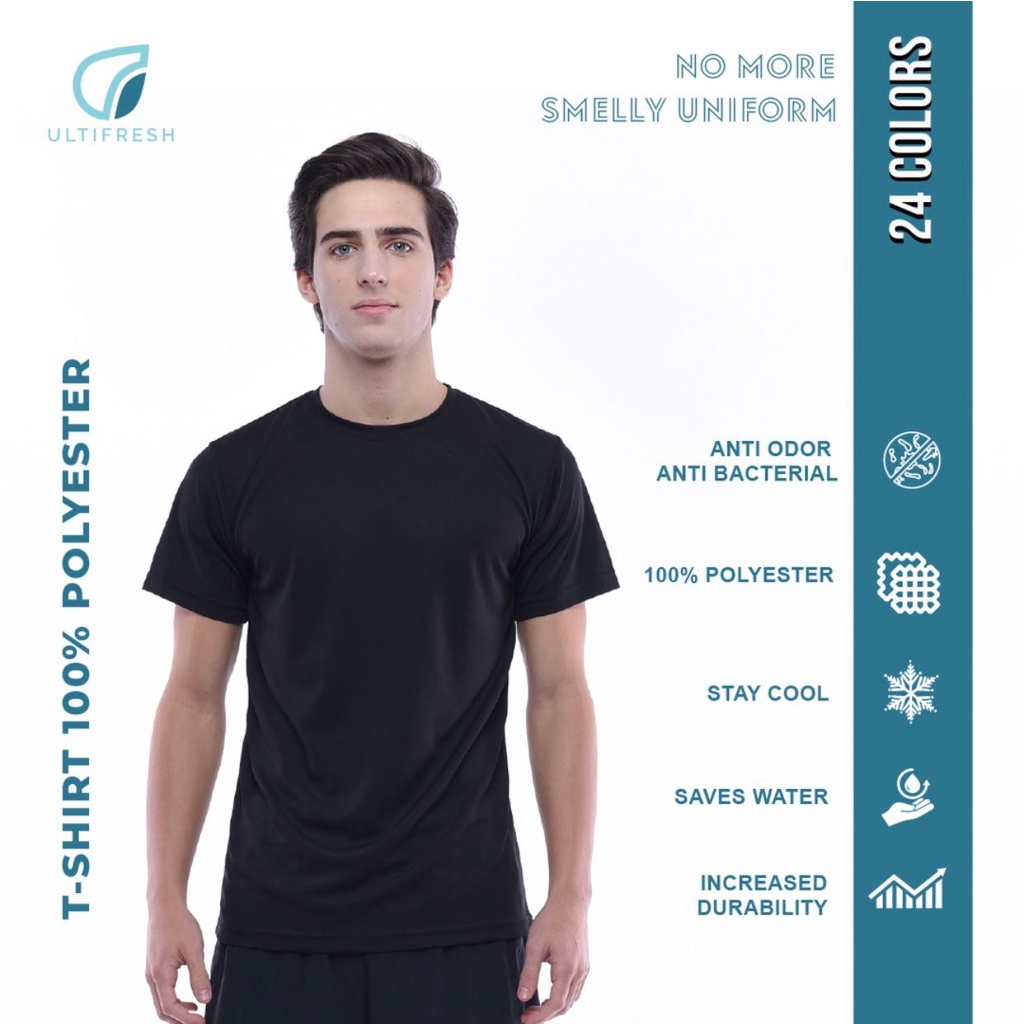 Jual Kaos Polos Ultifresh 100% Polyester - Premium T-shirt 100% ...