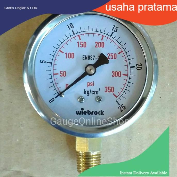 Jual Pressure Gauge Model Raket 2 1/2" x 25 kg/cm2 SS Brass Wiebrock usahaprat44 Murah | Shopee ...