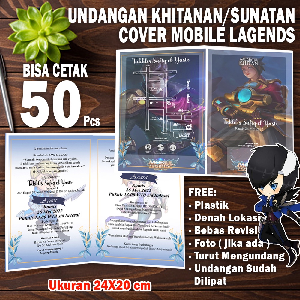 Jual Undangan Sunatan/Khitanan Cover Mobile Legends Murah Unik dan ...