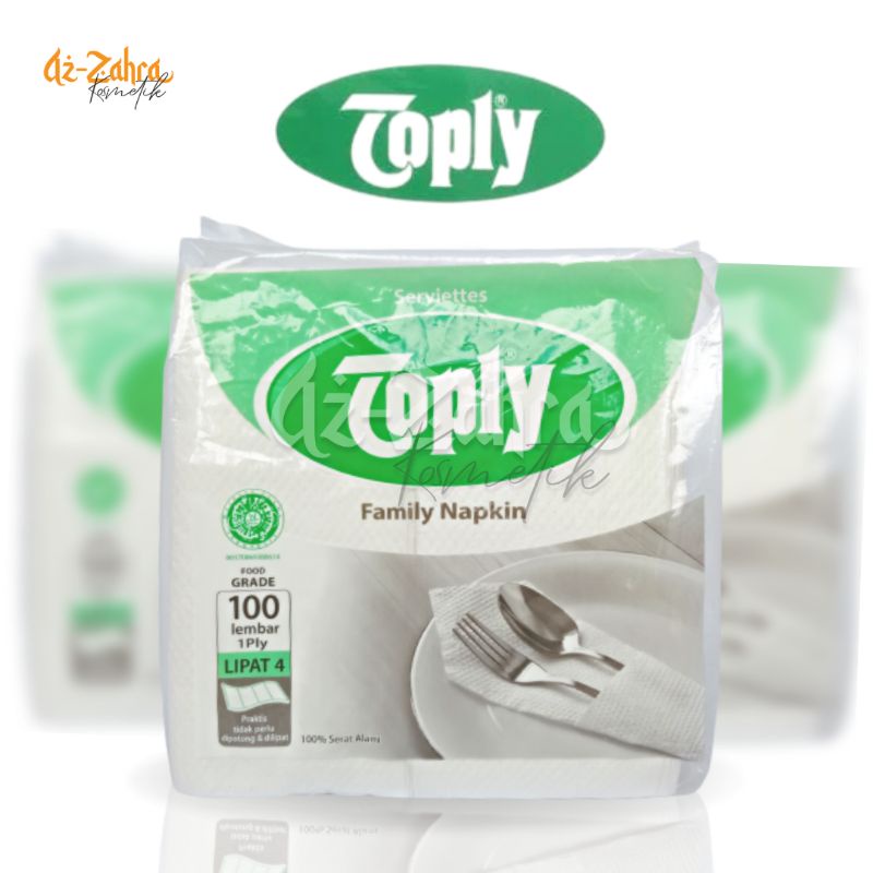 Jual Toply Family Napkin Tisu Makan 100 Lembar 1 Ply | Shopee Indonesia