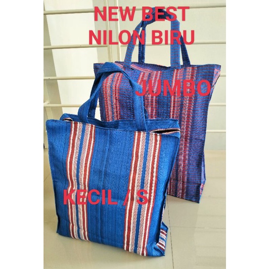 Jual TAS Belanja TAS Laundry TAS Nilon Tote Bag Tebal Jumbo Besar TAS ...