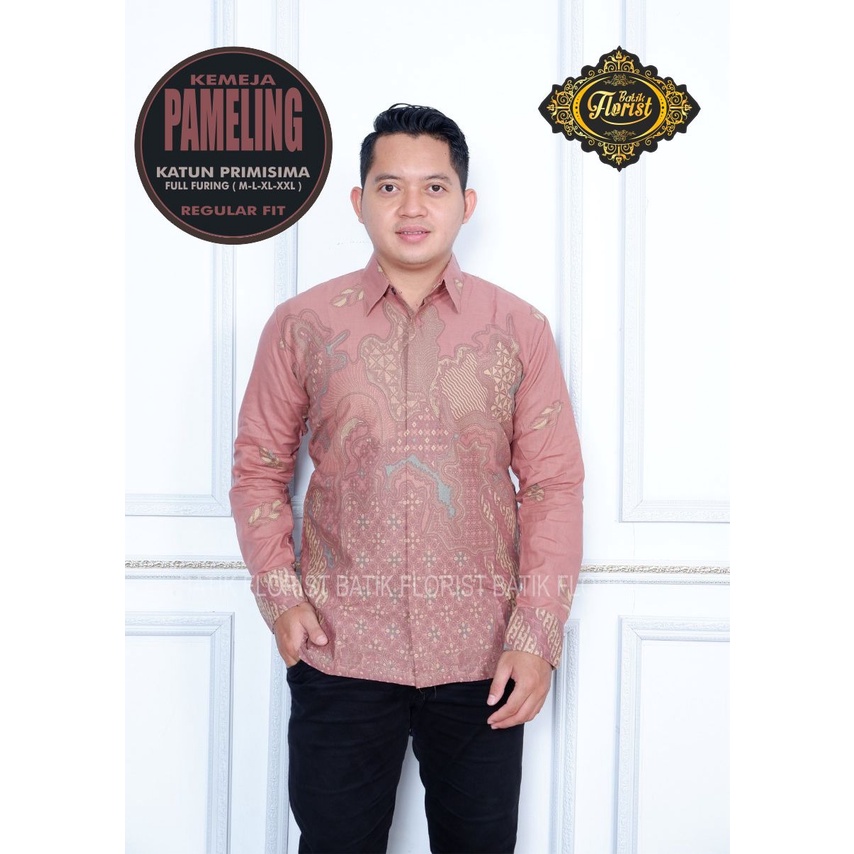 Jual baju batik pria lengan panjang PINK DUSTY KEUNGGUAN SOF ORIGINAL ...