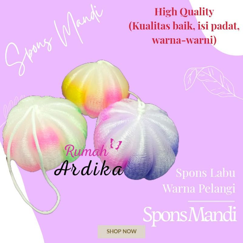 Jual Spon Mandi Shower Puff Spons Mandi Bath Jaring Spon Labu Tebal ...