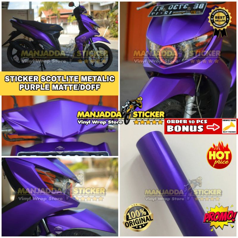 Jual Stiker Skotlet Motor Warna Ungu Metalic Doff Sticker Skotlet Untuk ...