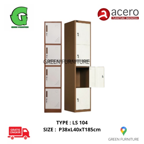 Jual lemari locker besi 4 pintu acero LS 104 lemari arsip file cabinet ...