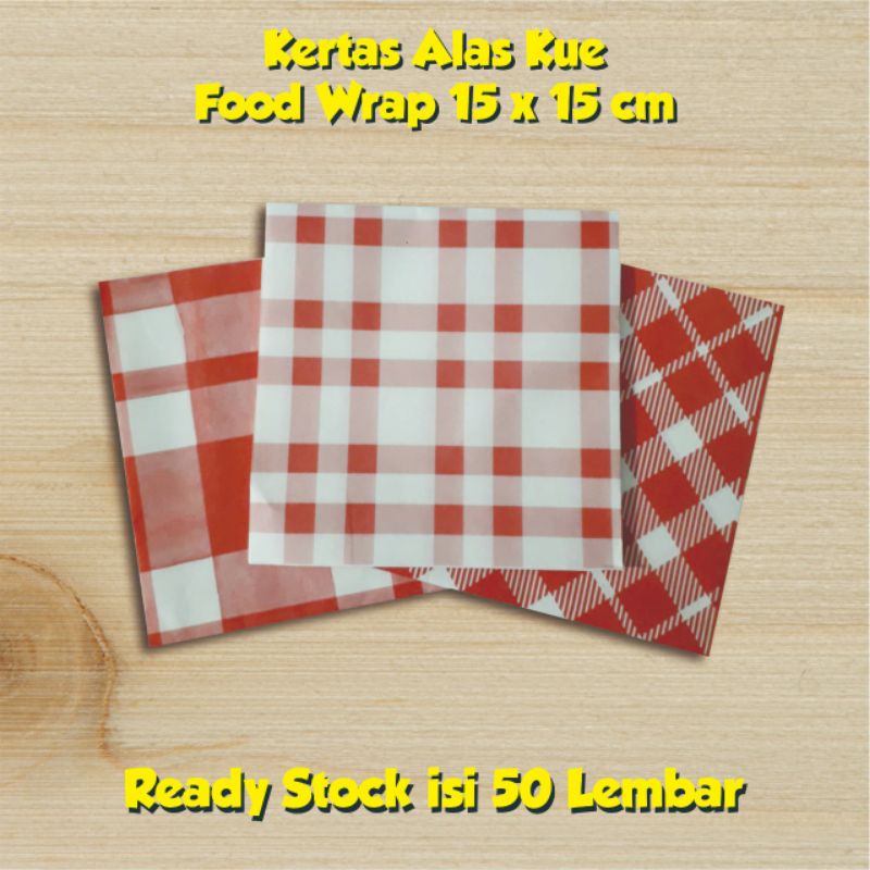 Jual Kertas roti motif gingham style food grade alas roti simple ...