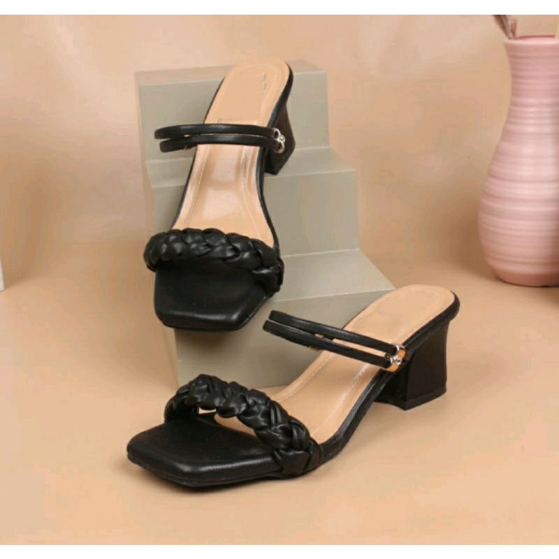 Jual Original, Sepatu Higheels Wanita Big Size 41-45 Slop Kepang Kaca ...