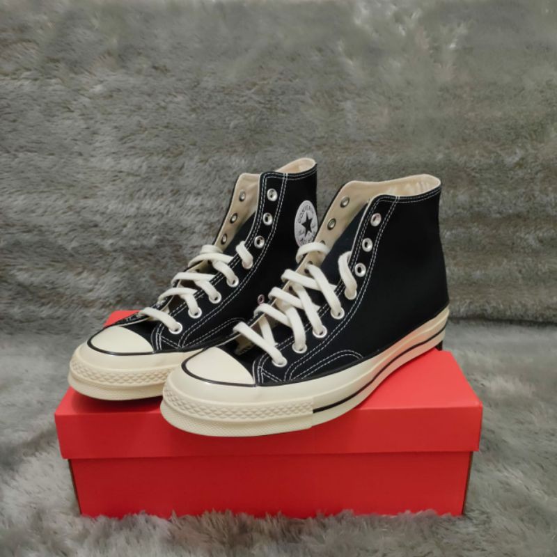 Jual CONVERSE 70S HIGH BLACK WHITE (ORIGINAL RESMI MAP) | Shopee Indonesia