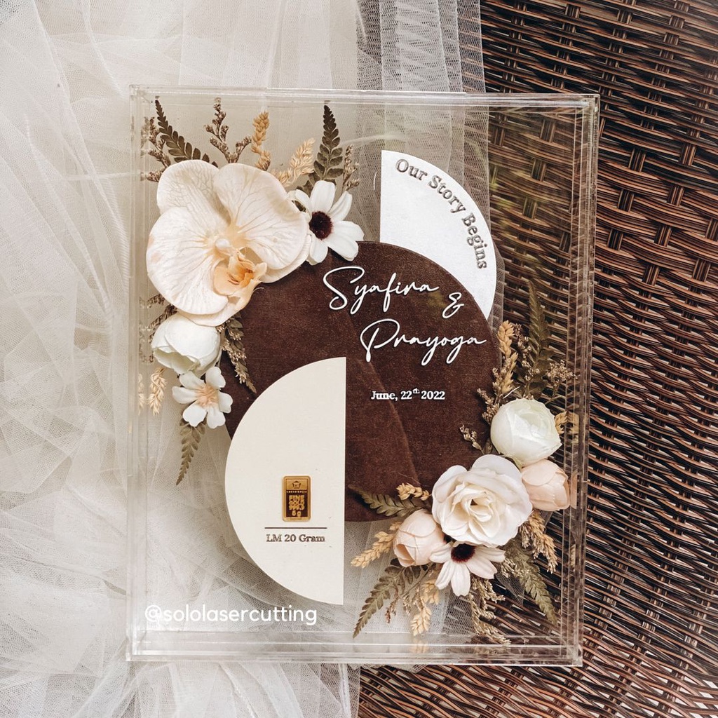 Jual MAHAR ROUND BOTANIQUE 20x25 30X25 cm Mahar Pernikahan GIFT ...