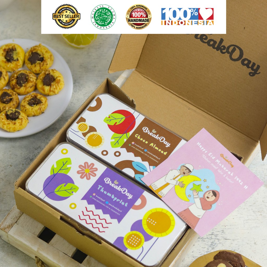 Jual Kue Kering Nastar Box Hampers Breakday (isi 2 varian) | Shopee Indonesia
