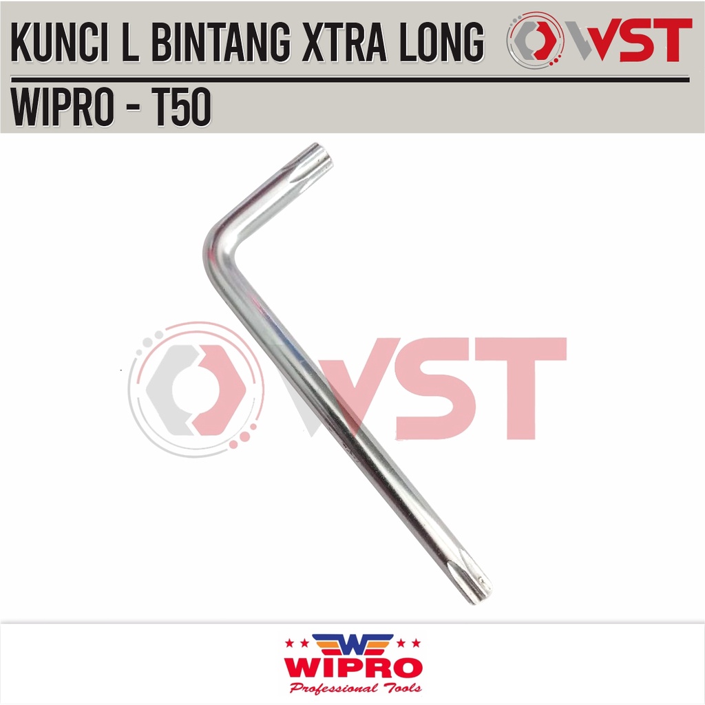 Jual Kunci L Bintang Panjang T50 / Wipro Allen Key Torx Extra Long T 50 ...
