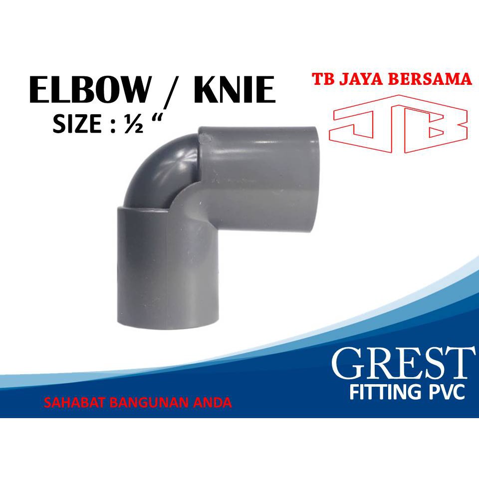 Jual Sambungan Fitting PVC Knee AW 1/2 " GREST Elbow AW 1/2 Inch GREST ...