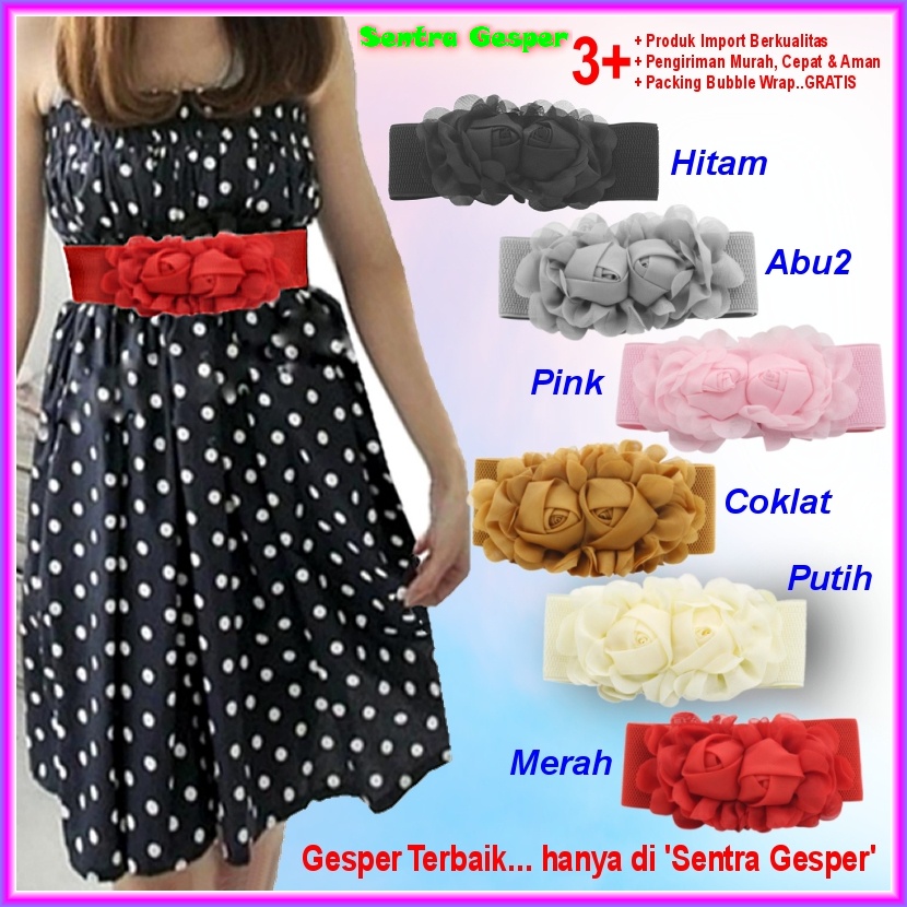 Jual Gesper Belt Ikat Pinggang Wanita Fashion Korea Obi Sabuk Karet ...