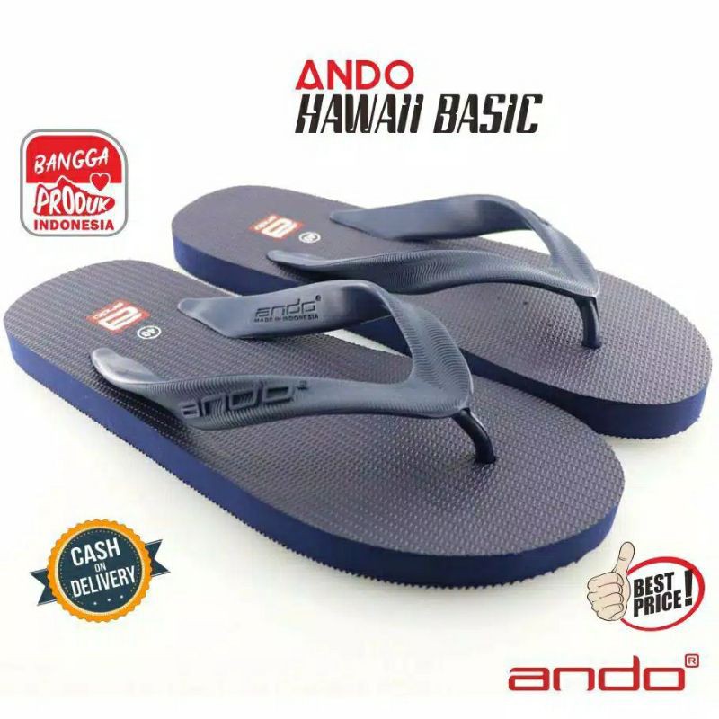 Jual Ando Hawaii Sandal Jepit Pria 10 Warna Sendal Ando Original ...