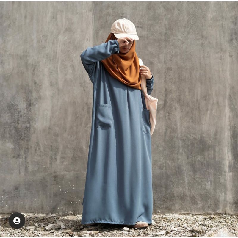 Jual Gamis Khisha WL dan Khimar Pashmina By Hijab Alila gamis syari baju muslimah adem | Shopee ...