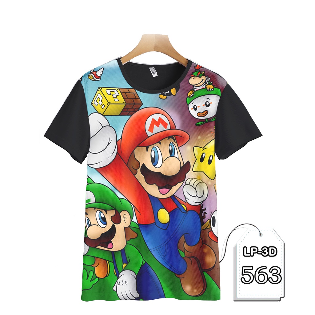 Jual Baju Anak Mario Bros Baju Mario Bros Game Anak #LP3D-563 | Shopee ...
