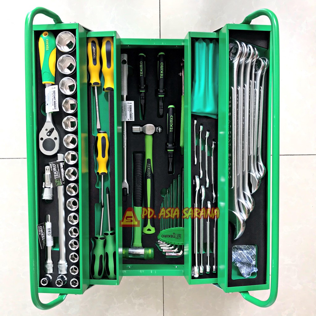 Jual ToolKit Kunci Mekanik Set 66 Pcs TEKIRO Metal Box / Tool Set / ToolBox | Shopee Indonesia