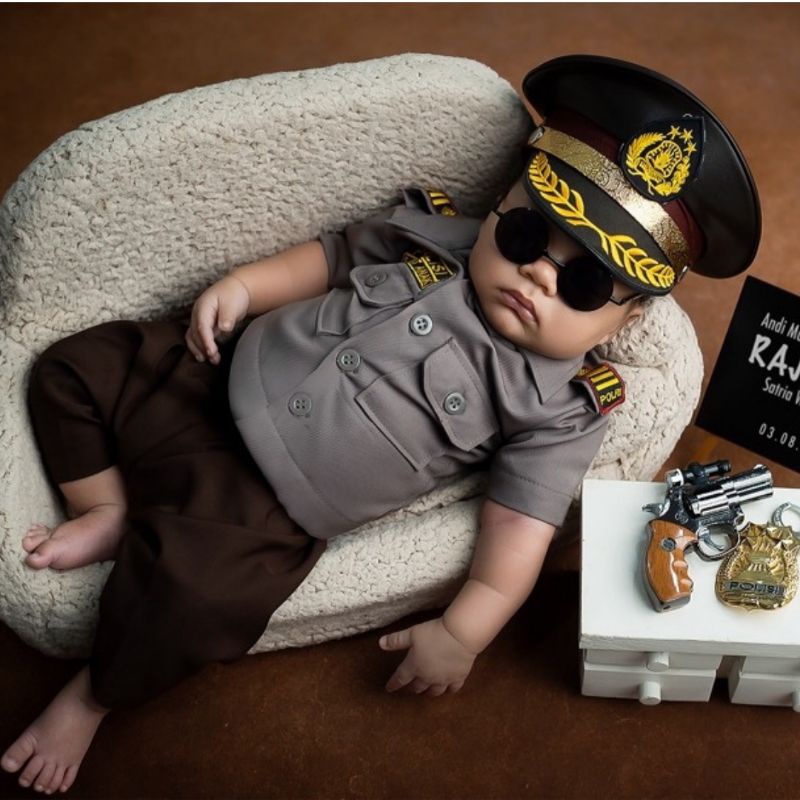 Jual KOSTUM FOTO BAYI NEWBORN POLISI/BAJU POLISI ANAK/KOSTUM PROPS ...