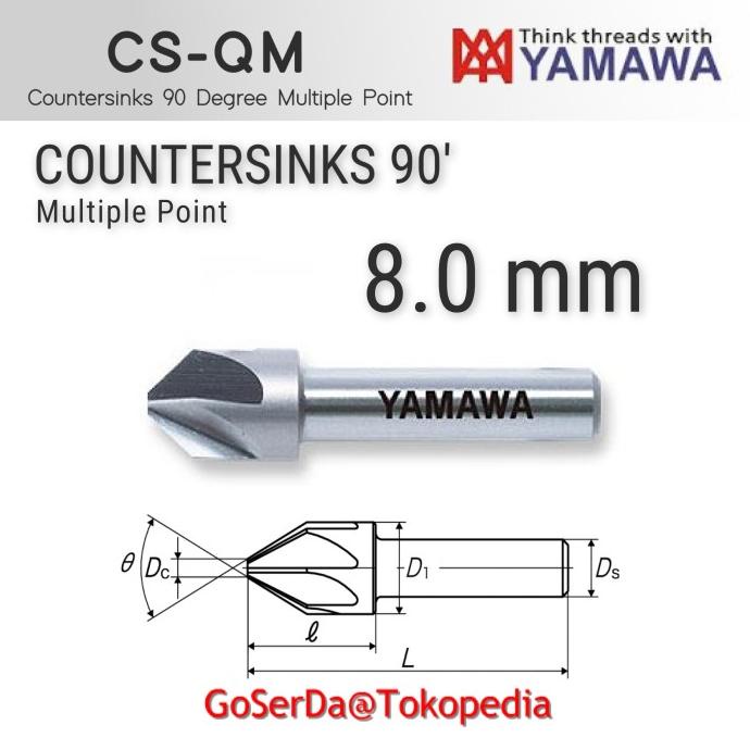Jual COUNTERSINK 8MM x 90 YAMAWA CS-QM MULTIPLE POINT 8,0 X 90 JAPAN | Shopee Indonesia