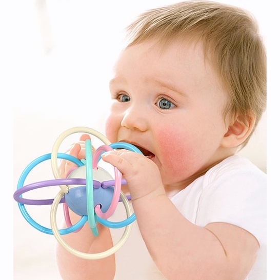 Jual HIPPO LAND Mainan bayi Manhattan bola /Rattle teether bayi karet ...