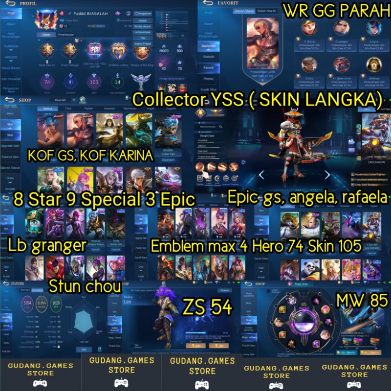 Jual AKUN SKIN SULTAN | Akun Mobile Legend | Collector YSS | KOF GS ...