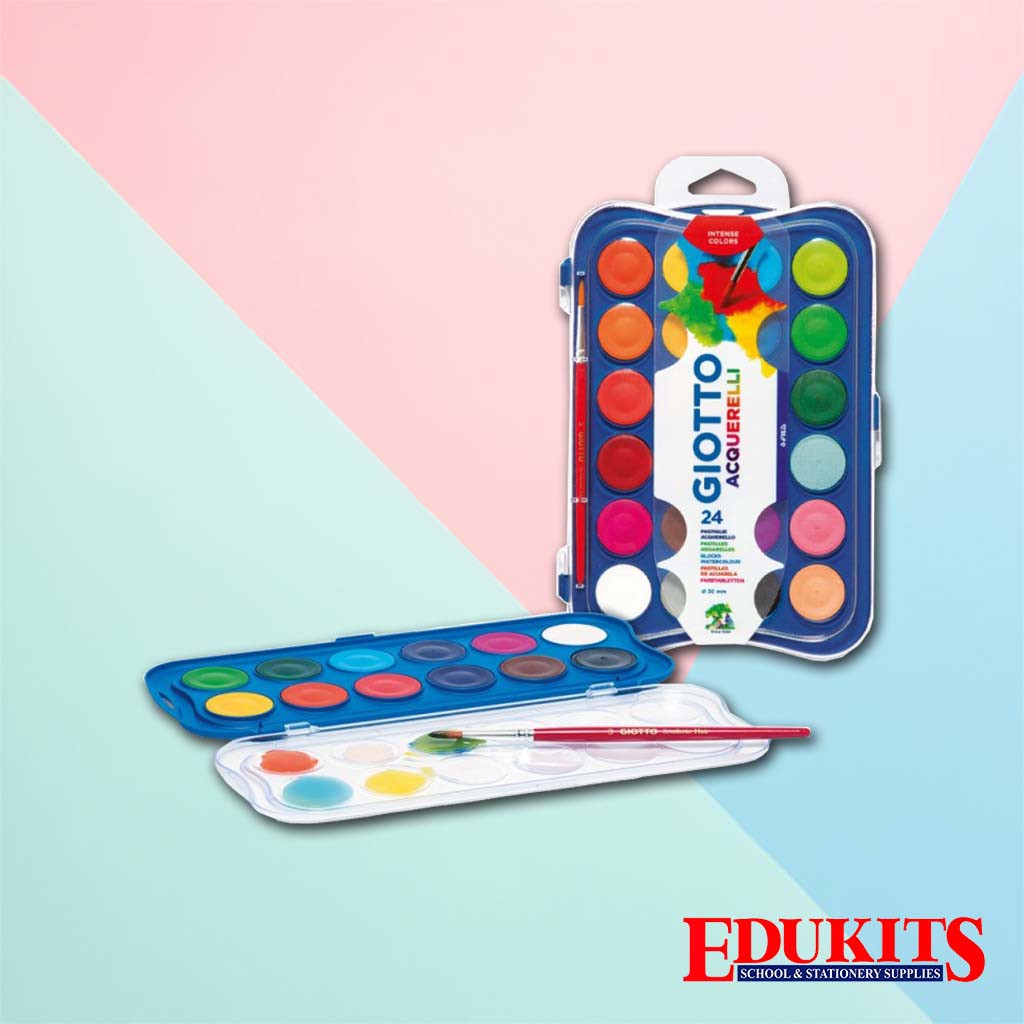 Jual EDUKITS GIOTTO WATERCOLOR BLOCKS 30MM 24 COLOURS | Shopee Indonesia