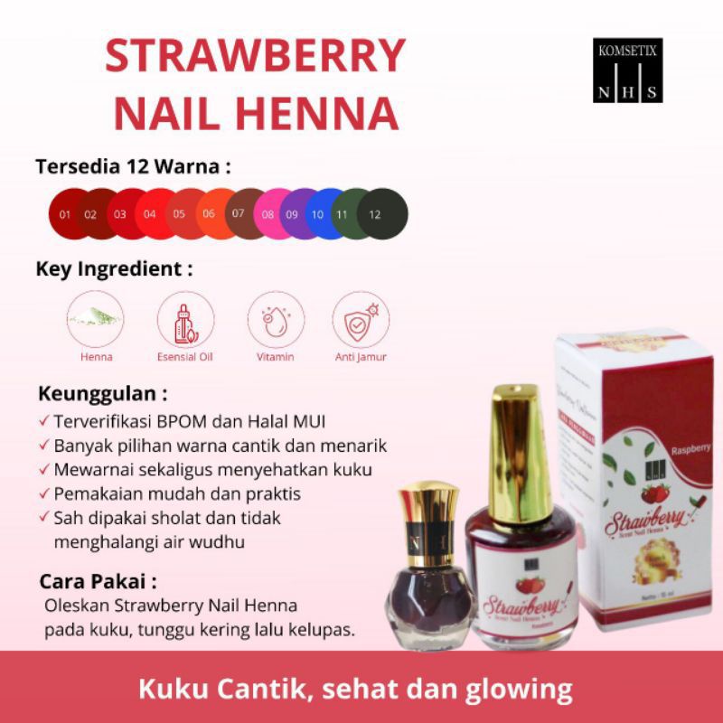 Jual Kutek Halal muslimah/ Strawberry Nail Henna Sah untuk sholat ...