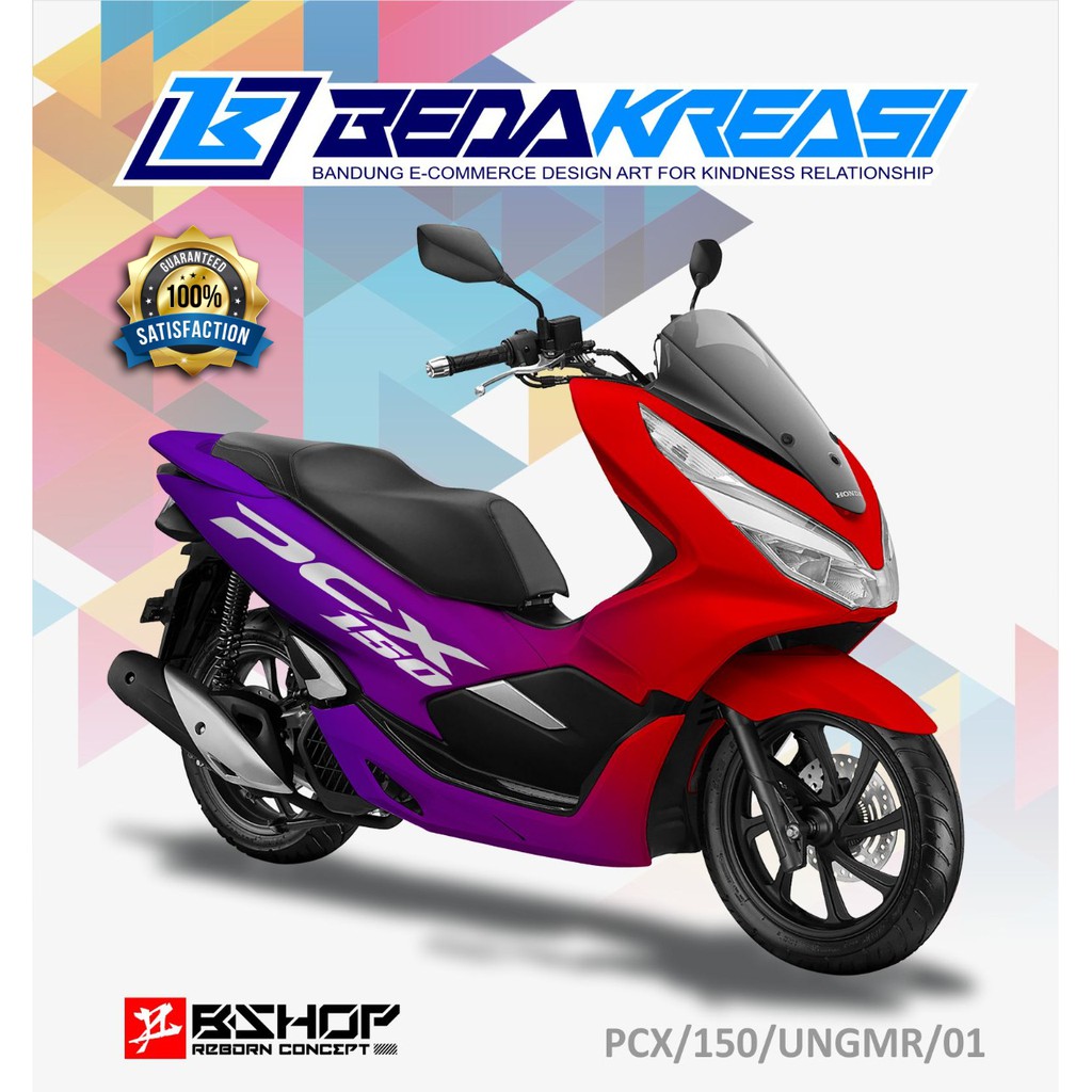 Jual Stiker Decal Full Body Honda PCX Motif Gradasi ungu-merah | Shopee ...