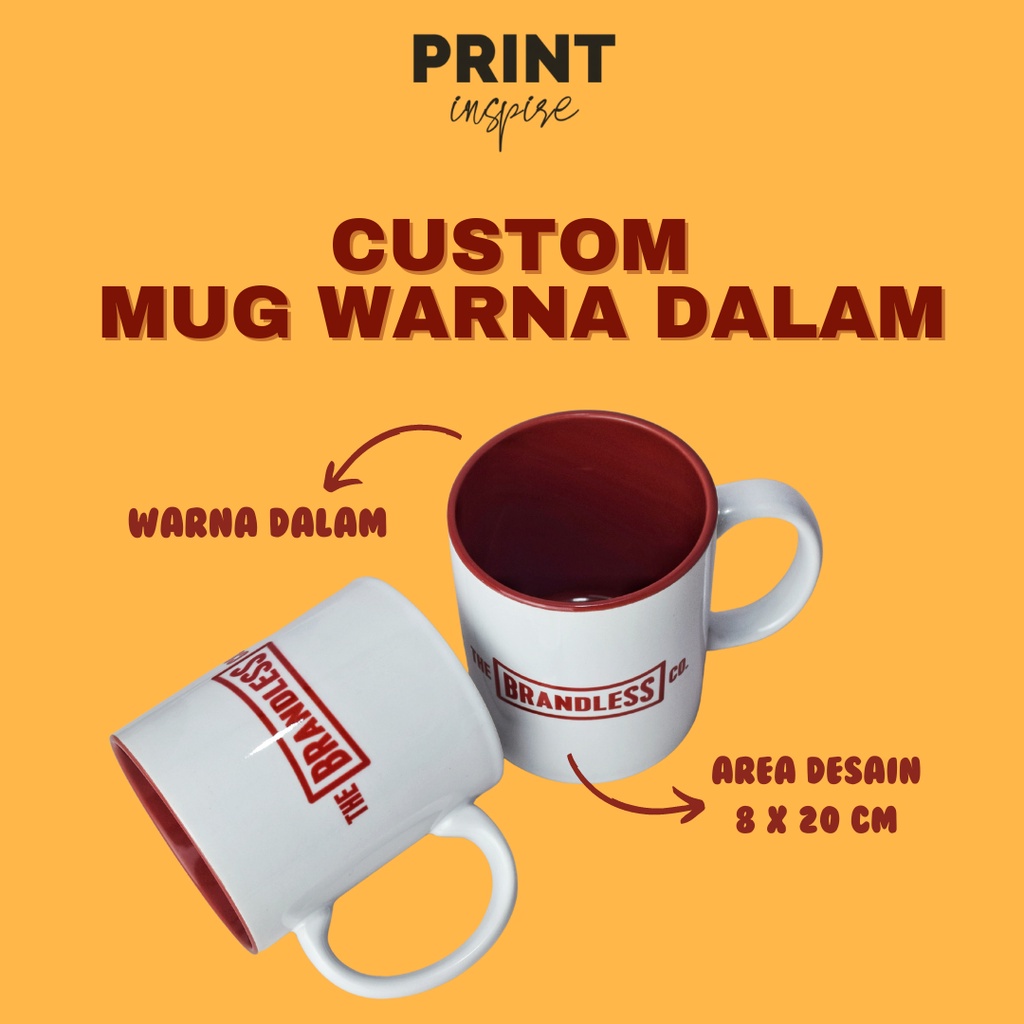 Jual Mug Warna Dalam / Cetak Mug Unik Warna Dalam/ Custom Mug Satuan ...