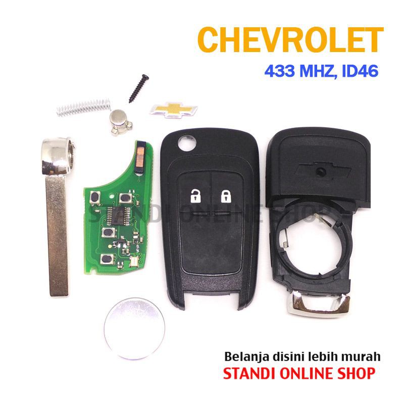 Jual Remote Kunci Chip Transponder Remote PCB Chevrolet 2 Tombol ...