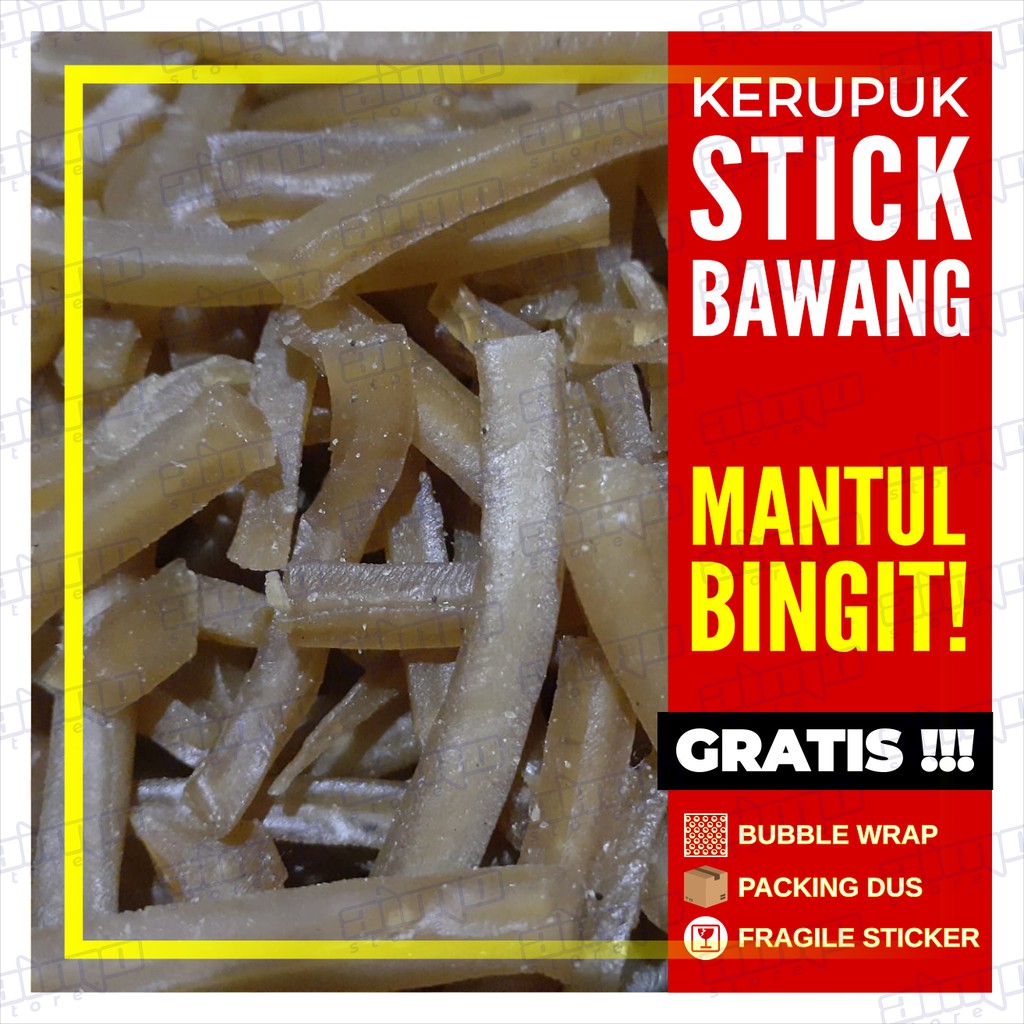 Jual STICK KERUPUK BAWANG Stik Krupuk Mentah Enak Gurih Renyah Kuning ...