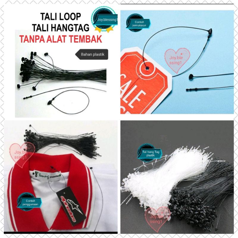 Jual TALI HANG TAG PLASTIK ( 1 PAK ISI 1000 PCS)/LOOP PIN tanpa alat ...